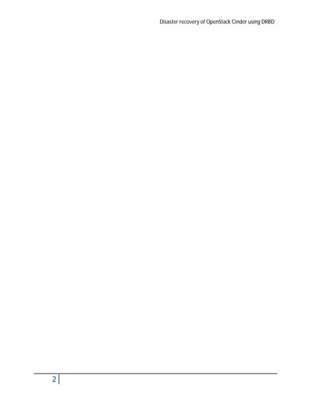 Disaster recovery of OpenStack Cinder using DRBD | PDF