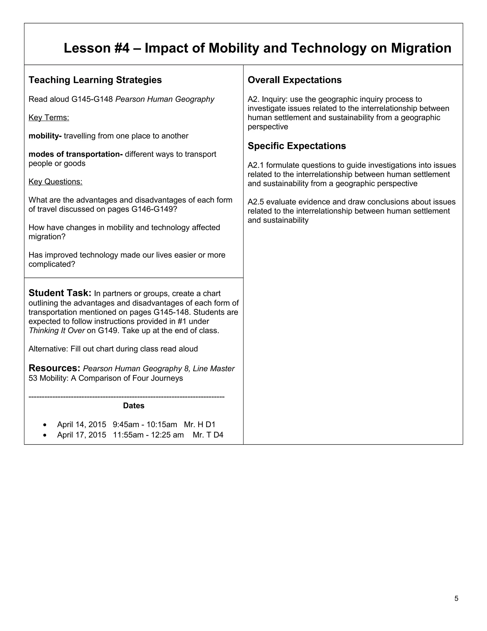 geography grade 8 unit plan (2) | DOC
