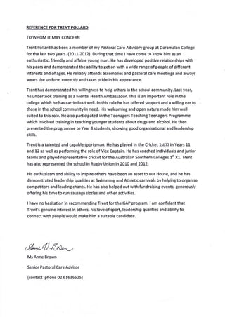 T Pollard Reference - Anne Brown