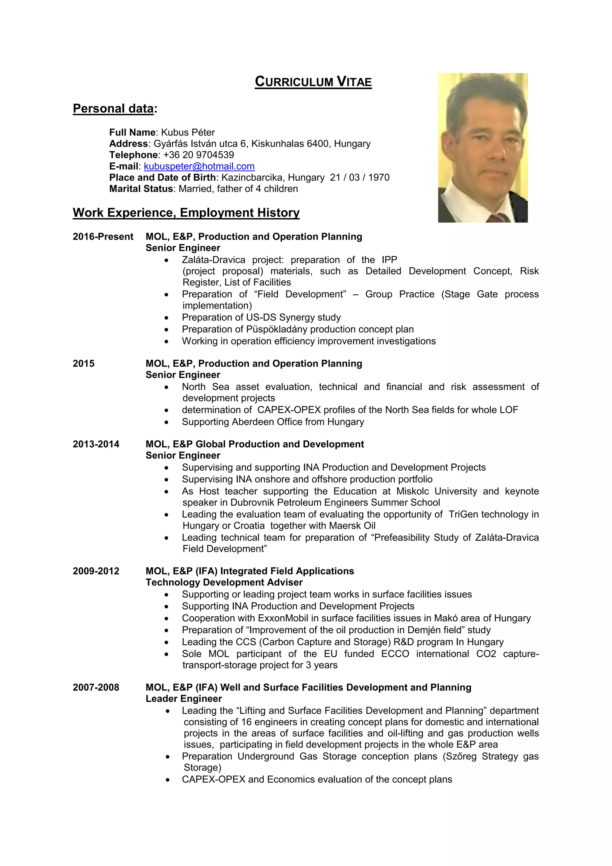 Curriculum Vitae KubusP2016 | PDF