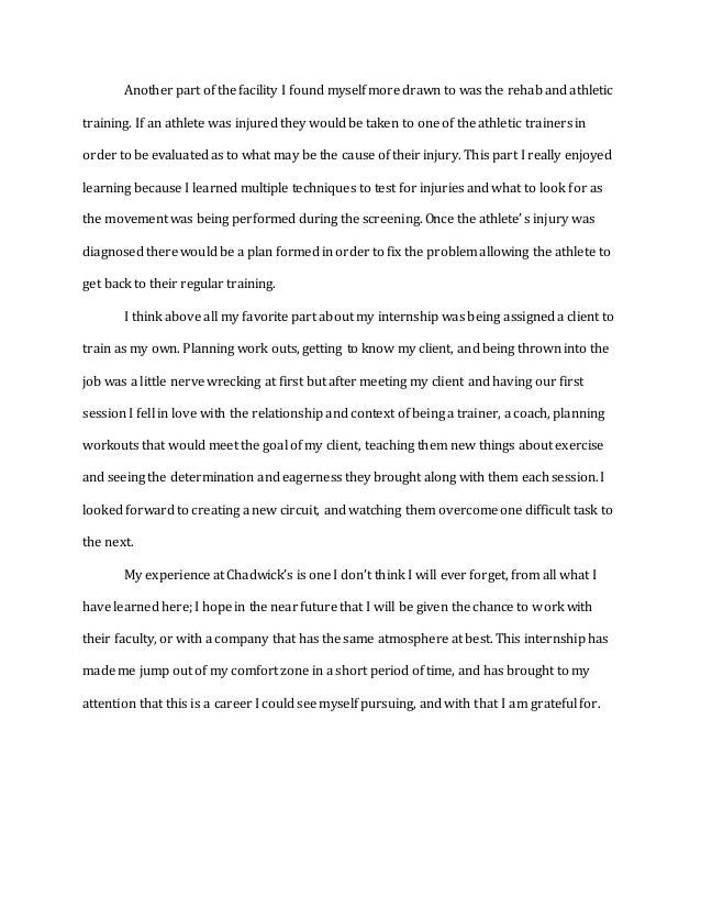 Exercise Science Internship II Portfolio