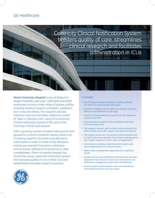 GE Healthcare_Ghent University Hospital - Clinical Notification System ...