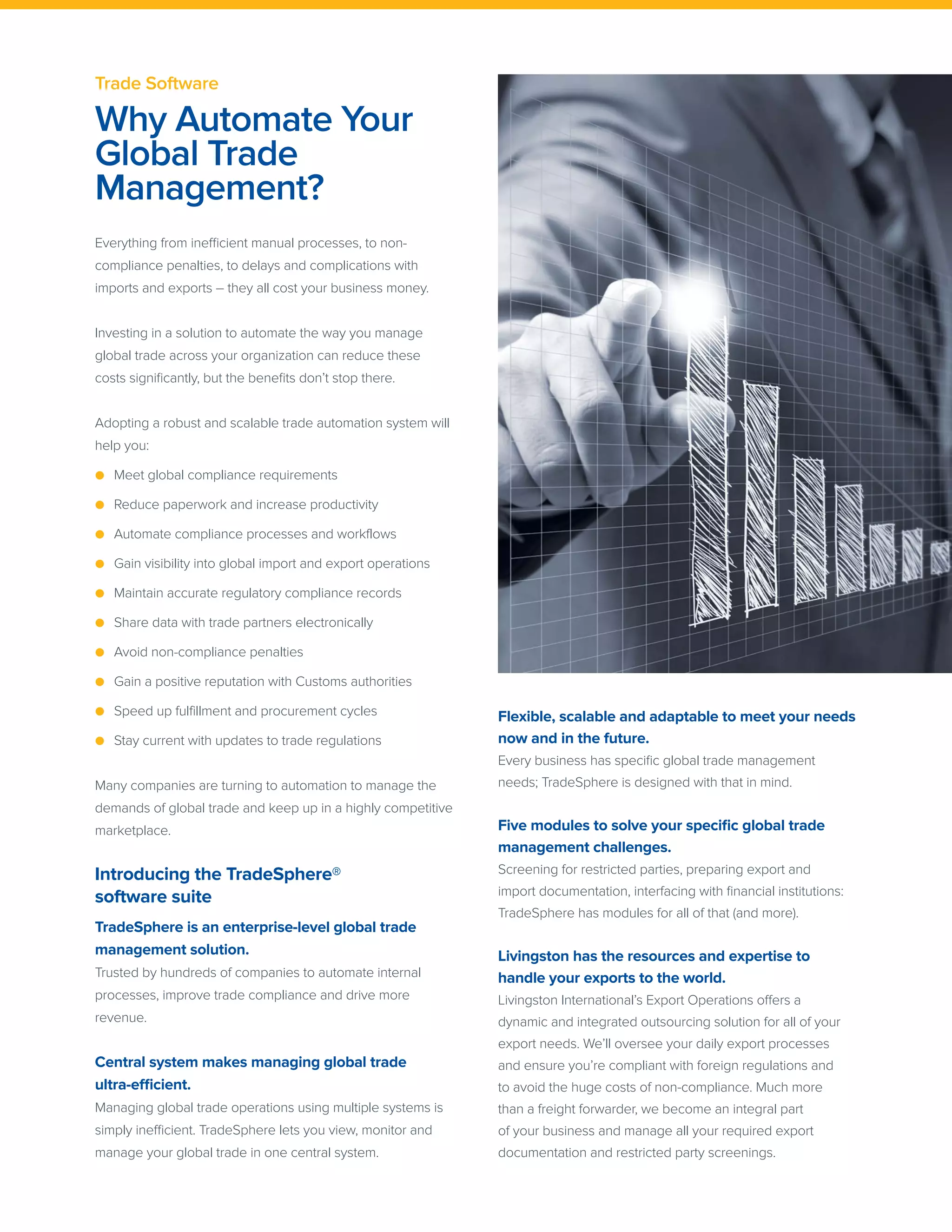 Sales sheet TradeSphere Why automate your global trade management | PDF
