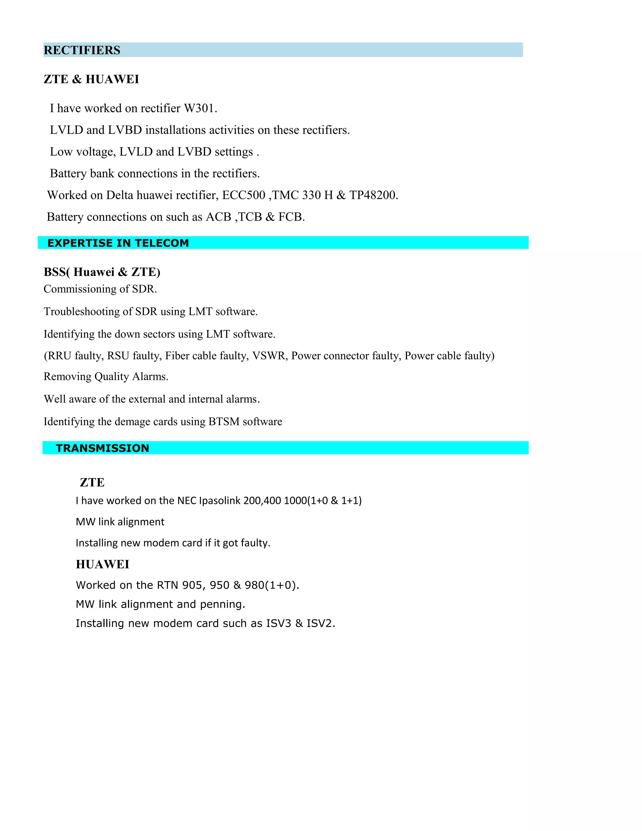 jamil telecom cv | DOC