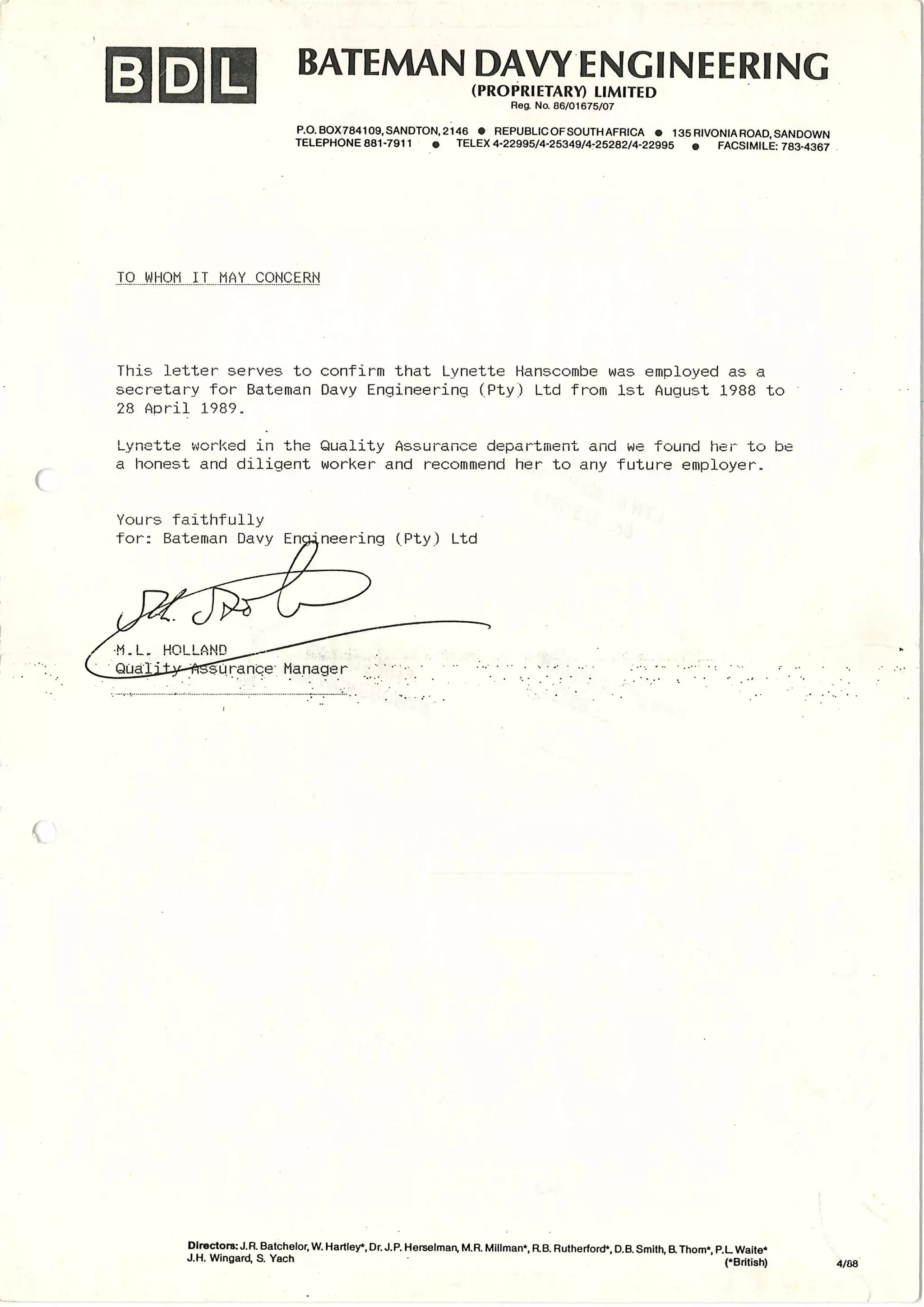 Bateman Davy Engineering | PDF