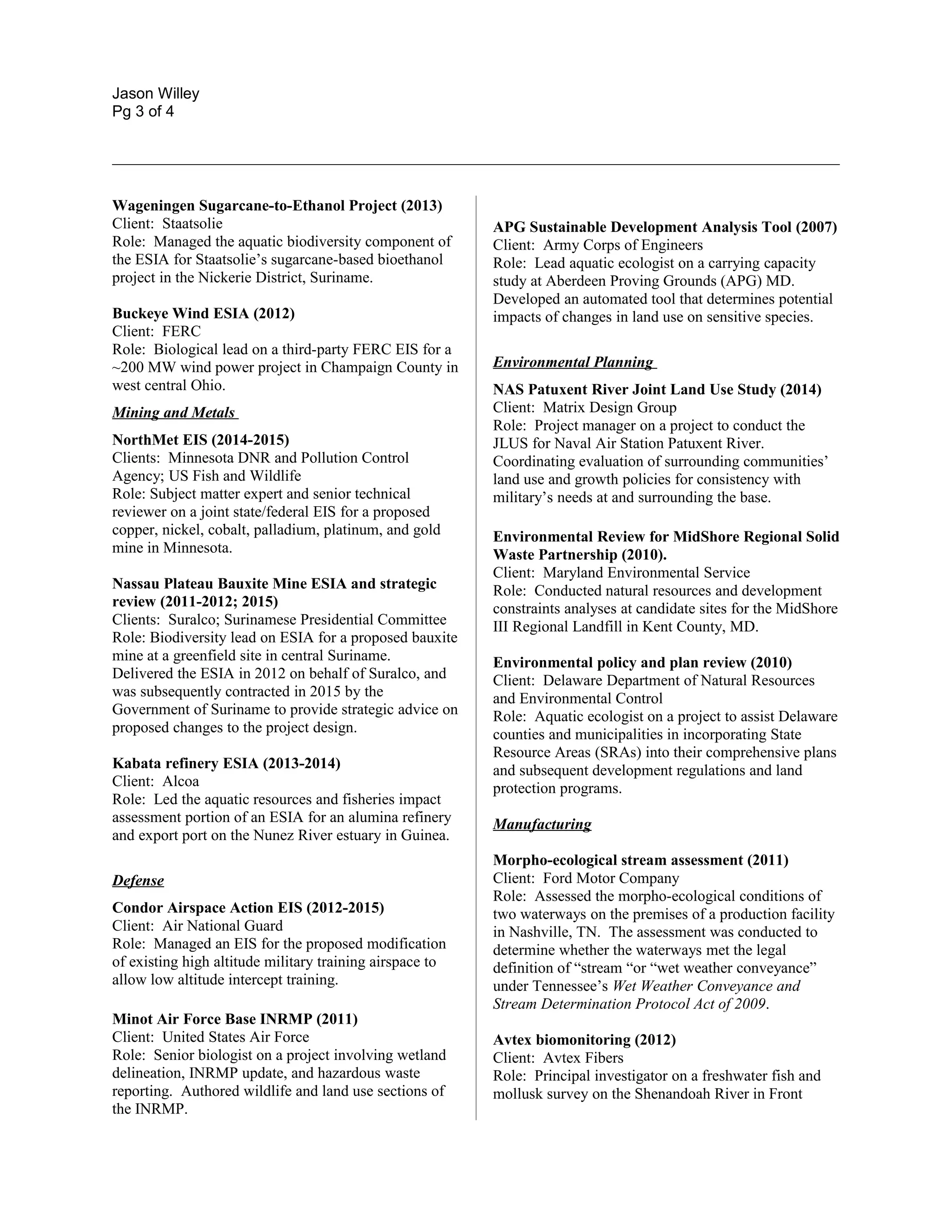 Willey CV 2016 | DOC