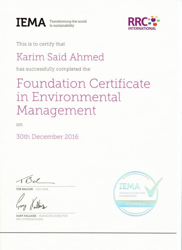 IEMA Certificate | PDF