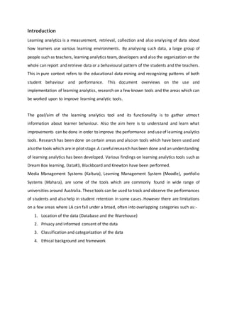 Learning analytics summary document Prakash | DOCX