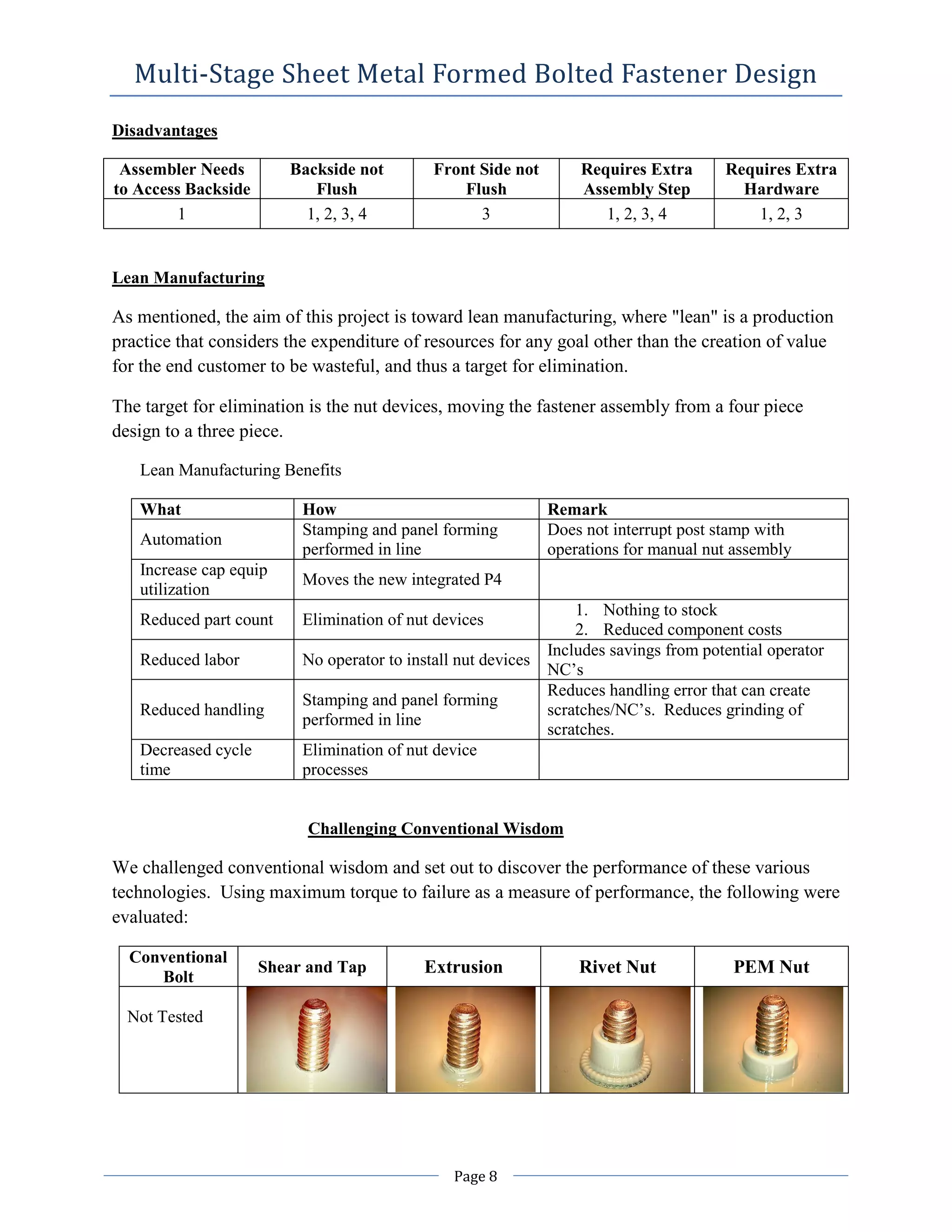 Multi-StageSheet Metal Fromed Bolted Fastener Design | PDF