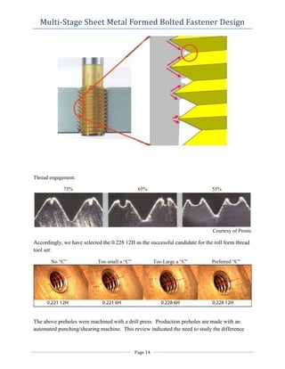 Multi-StageSheet Metal Fromed Bolted Fastener Design | PDF