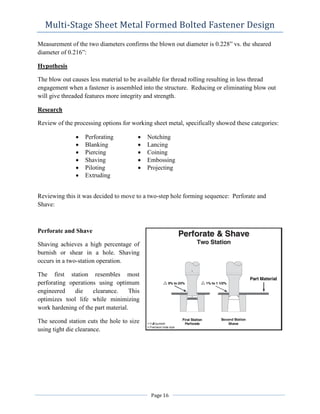 Multi-StageSheet Metal Fromed Bolted Fastener Design | PDF