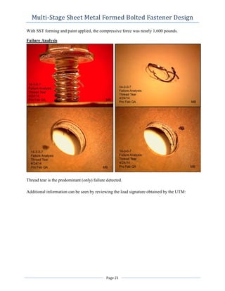Multi-StageSheet Metal Fromed Bolted Fastener Design | PDF
