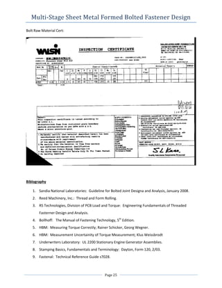 Multi-StageSheet Metal Fromed Bolted Fastener Design | PDF