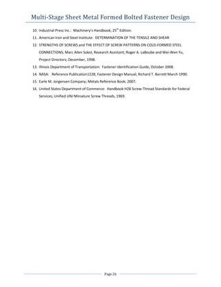 Multi-StageSheet Metal Fromed Bolted Fastener Design | PDF