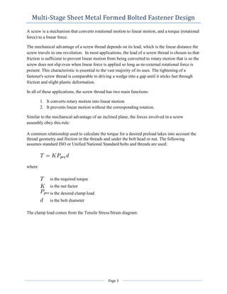 Multi-StageSheet Metal Fromed Bolted Fastener Design | PDF