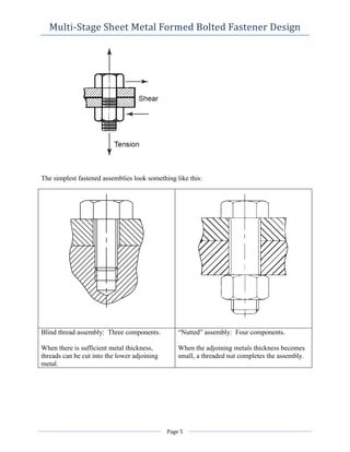 Multi-StageSheet Metal Fromed Bolted Fastener Design | PDF