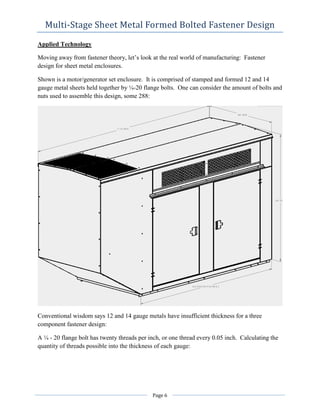 Multi-StageSheet Metal Fromed Bolted Fastener Design | PDF