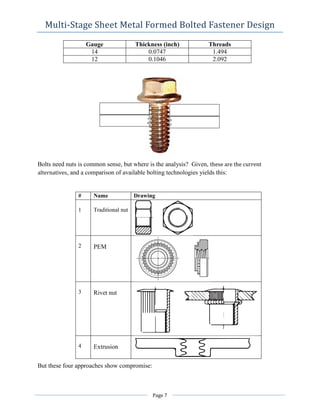 Multi-StageSheet Metal Fromed Bolted Fastener Design | PDF