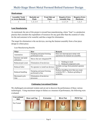 Multi-StageSheet Metal Fromed Bolted Fastener Design | PDF
