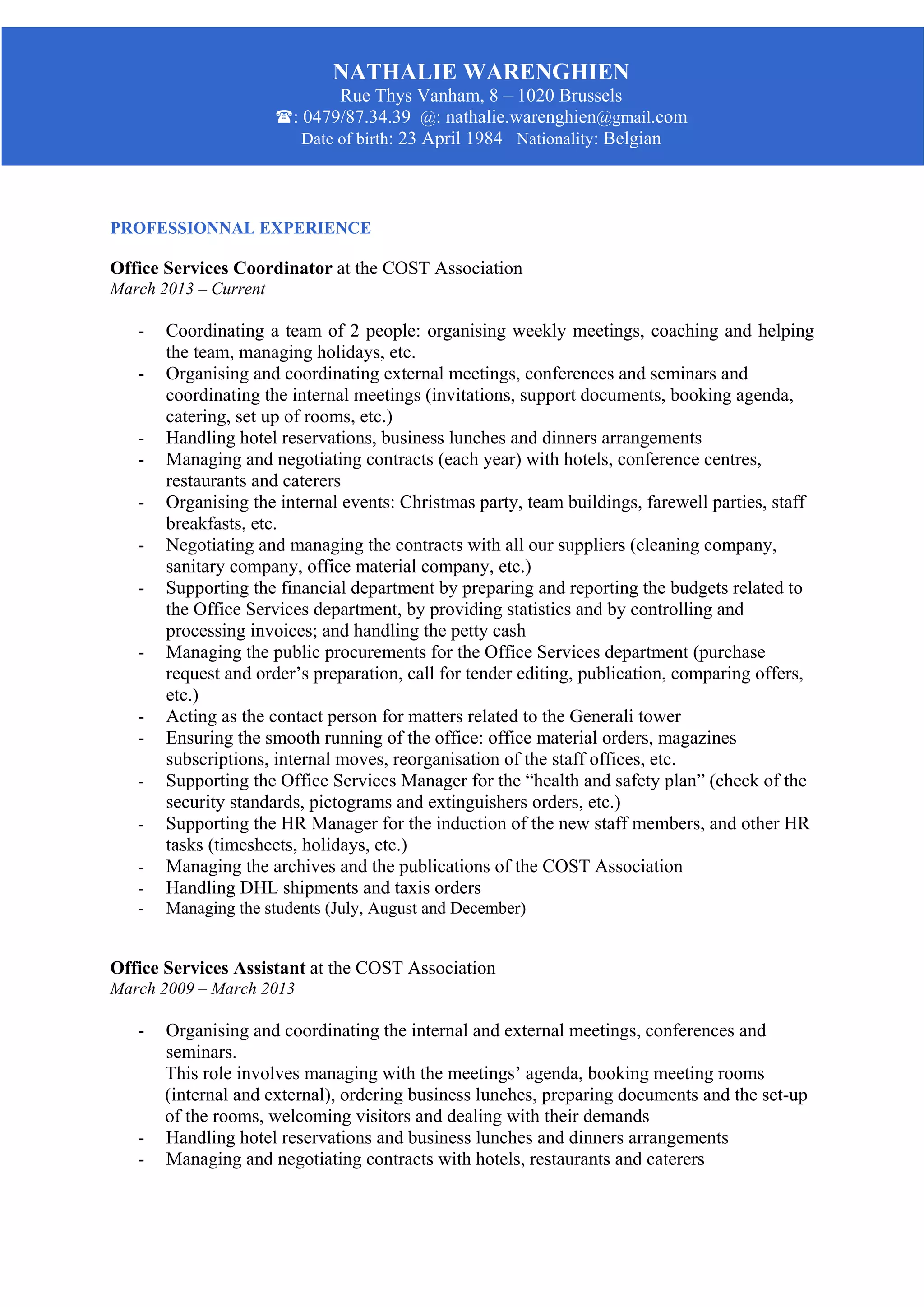 Resume N Warenghien | PDF | Human Resources | Business