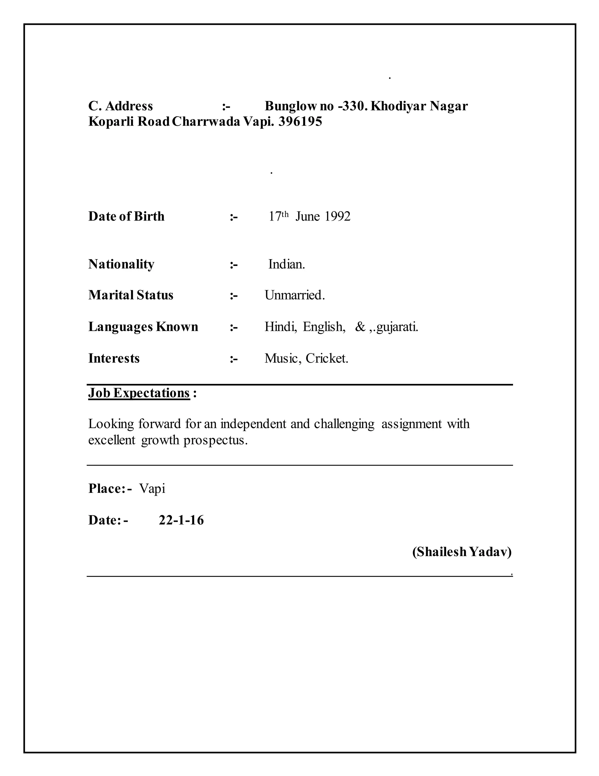 shailesh yadav Resume | DOCX