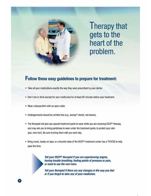 Patient Guide to EECP Therapy - V15-0000 Rev.2 | PDF