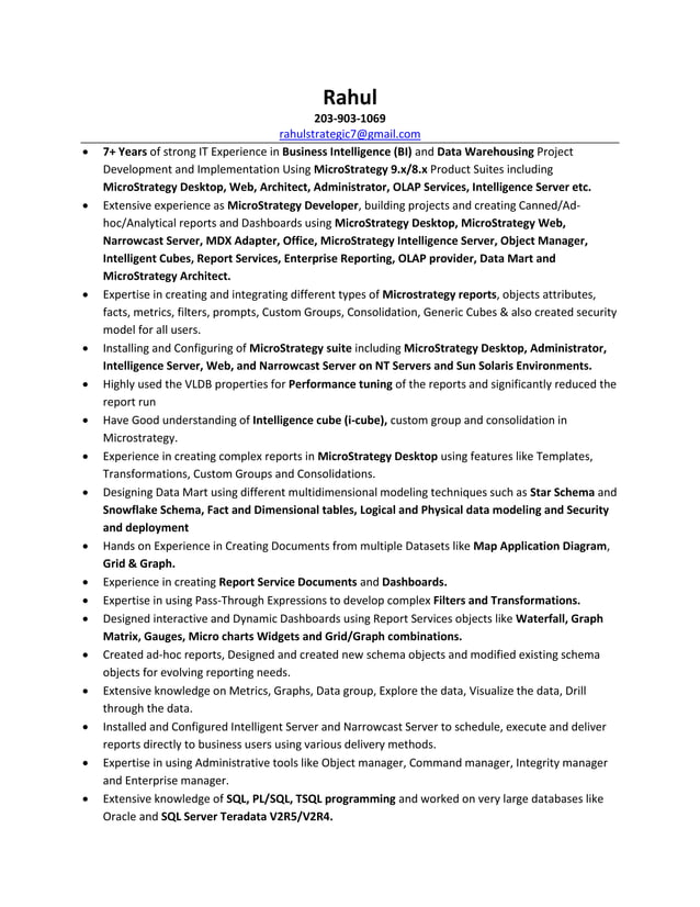 Rahul_Resume | PDF | Databases | Computer Software and Applications