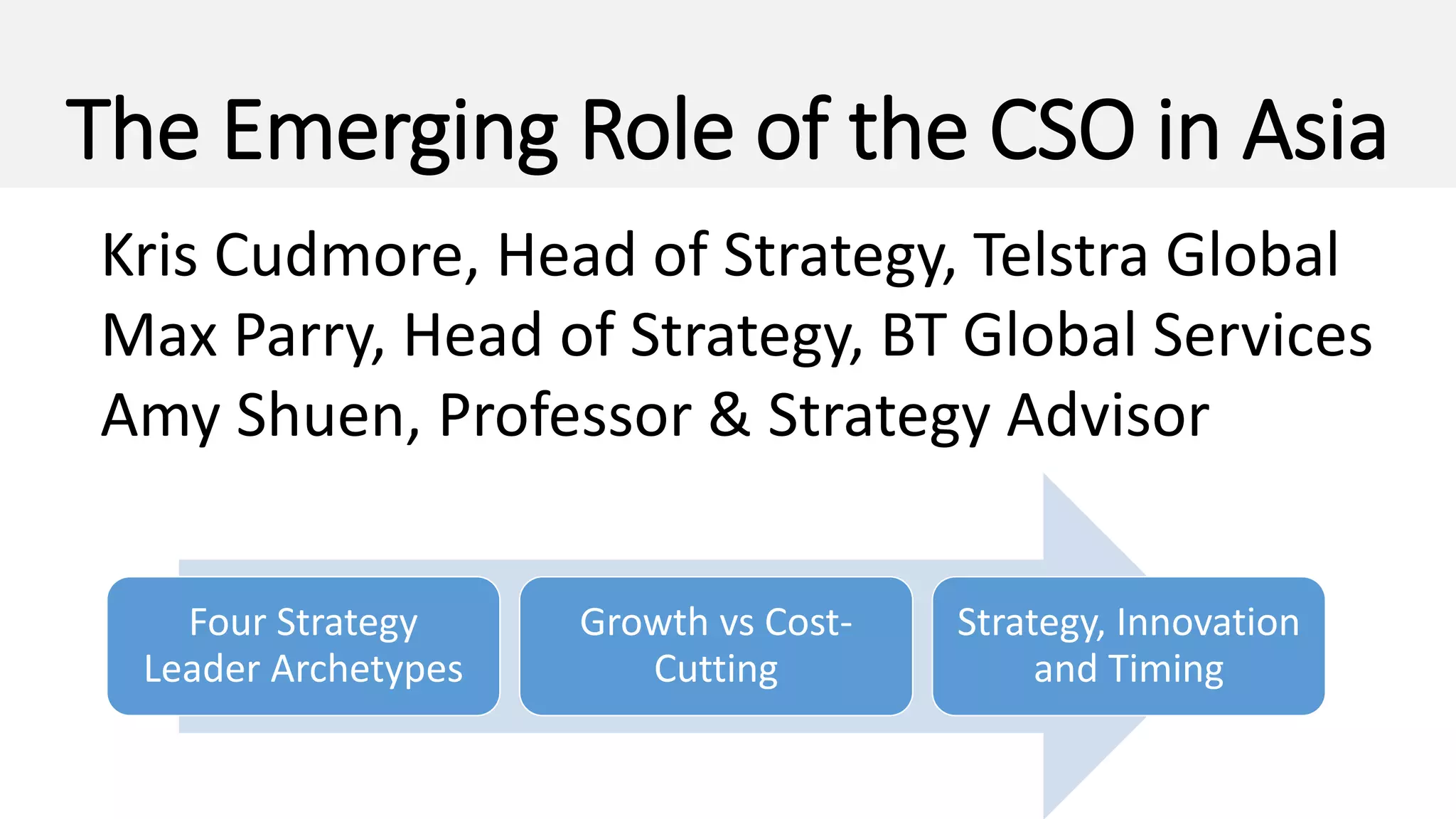 CSO Chief Strategy Officer Summit Hong Kong 2015 Panel Slides | PPT