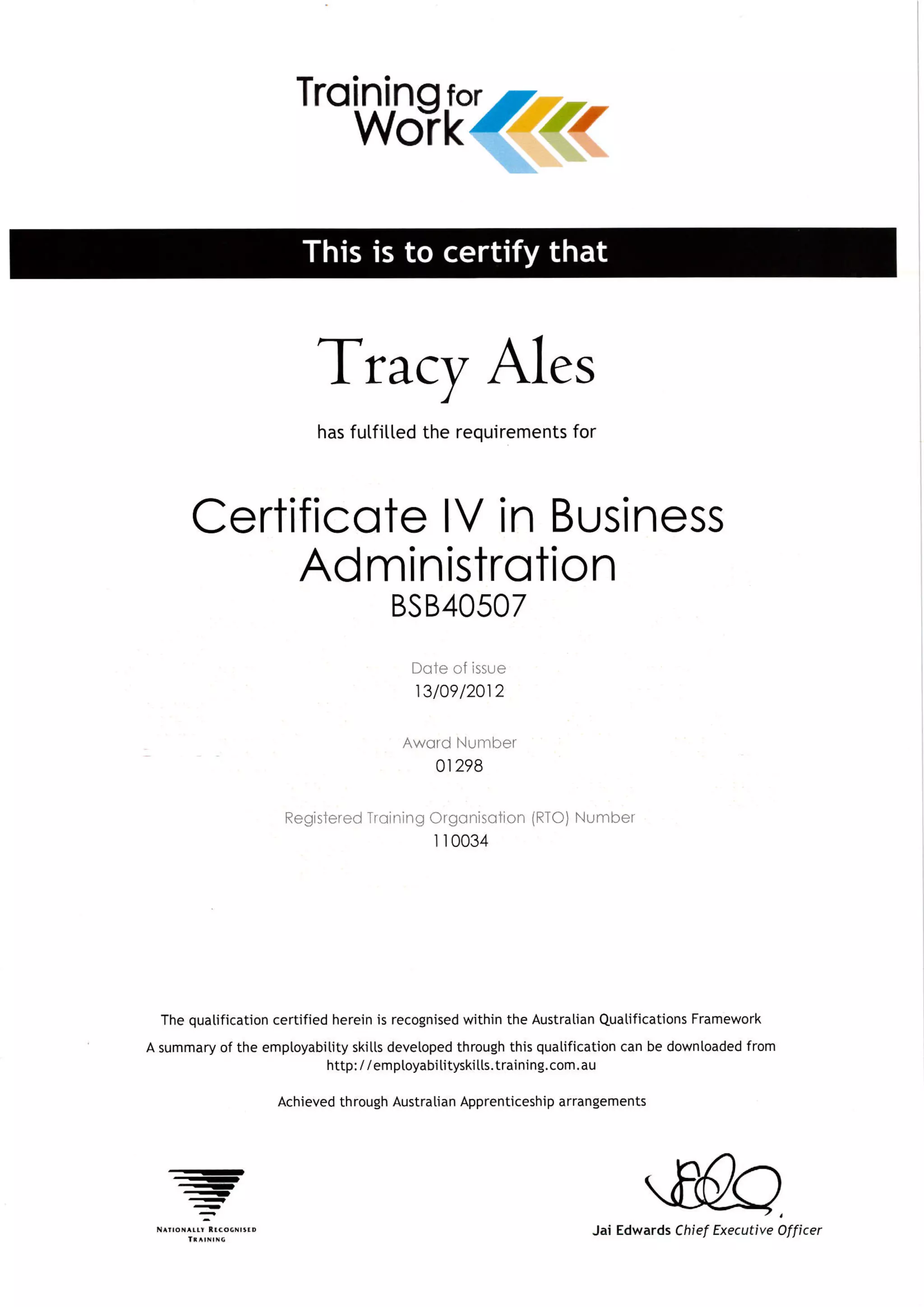 Cert IV in Business Admin | PDF