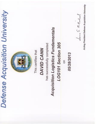 DAU certs.ACQ101, LOG 101, LOG 102 | PDF