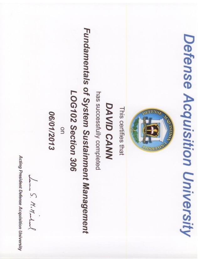 DAU certs.ACQ101, LOG 101, LOG 102 | PDF