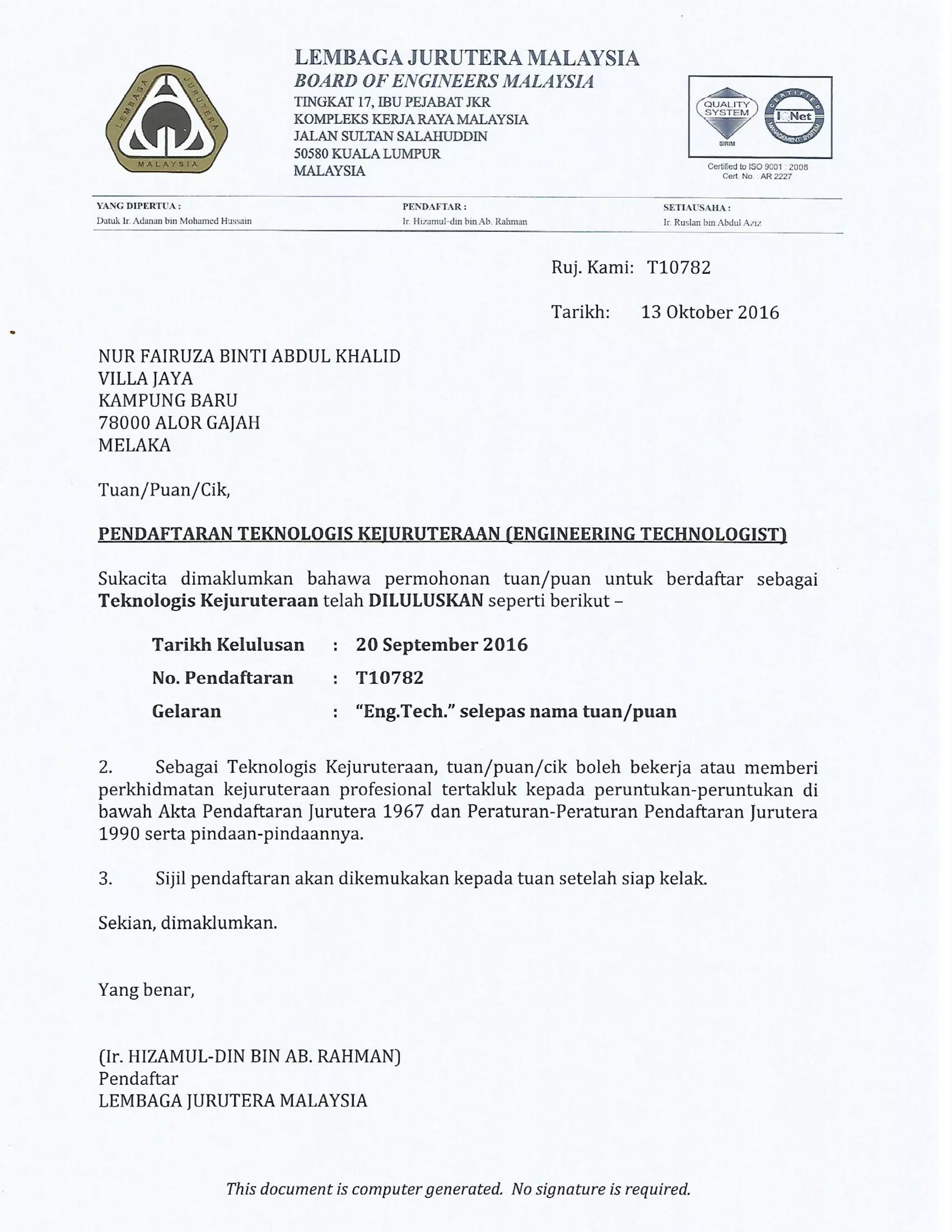 BOARD OF ENGINEERING MALAYSIA (BEM) | PDF