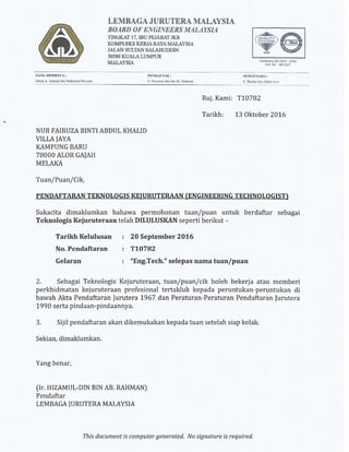 BOARD OF ENGINEERING MALAYSIA (BEM) | PDF