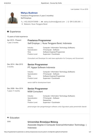 MyJobStreet - Preview My Profile | PDF