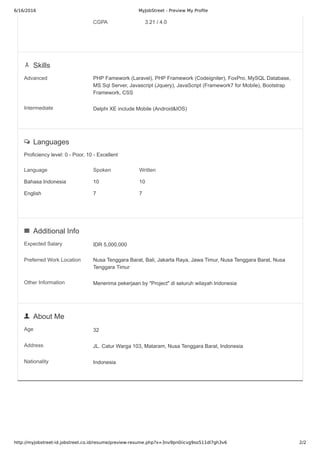 MyJobStreet - Preview My Profile | PDF