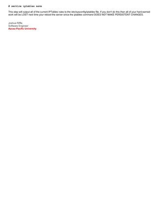 IPTables Unmasked | PDF