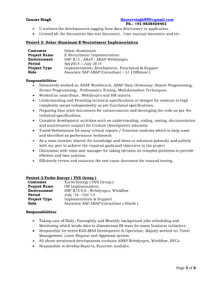 Gaurav_Singh-SAP_ABAP_Profile | PDF | Web Development | Internet