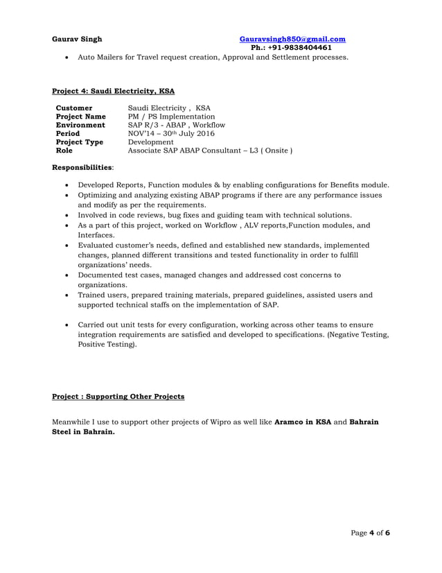 Gaurav_Singh-SAP_ABAP_Profile | PDF | Web Development | Internet