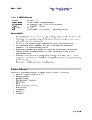 Gaurav_Singh-SAP_ABAP_Profile | PDF | Web Development | Internet