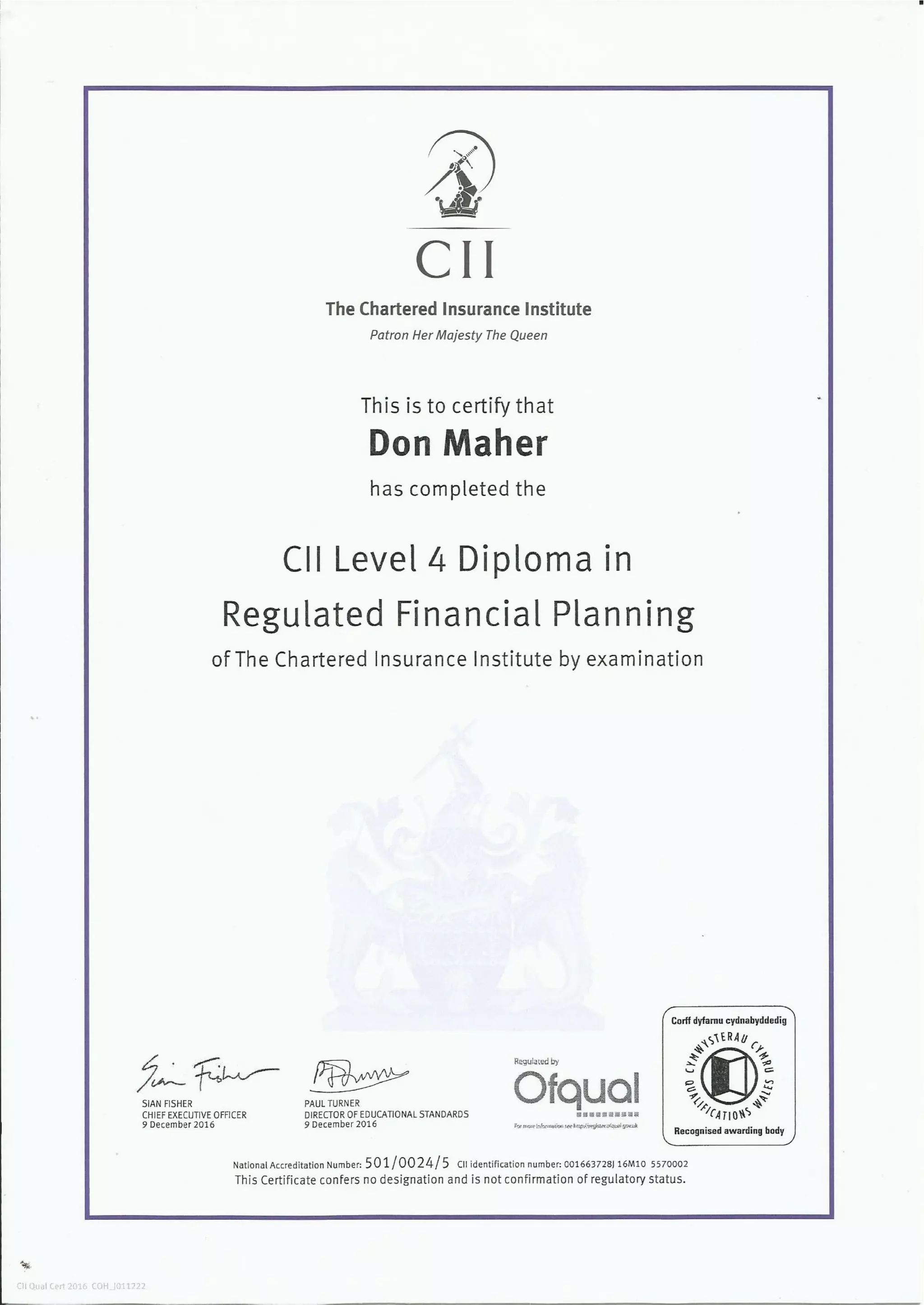 CII Level 4 Diploma in Regulated Financial Planning | PDF