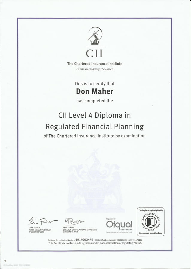 CII Level 4 Diploma in Regulated Financial Planning | PDF