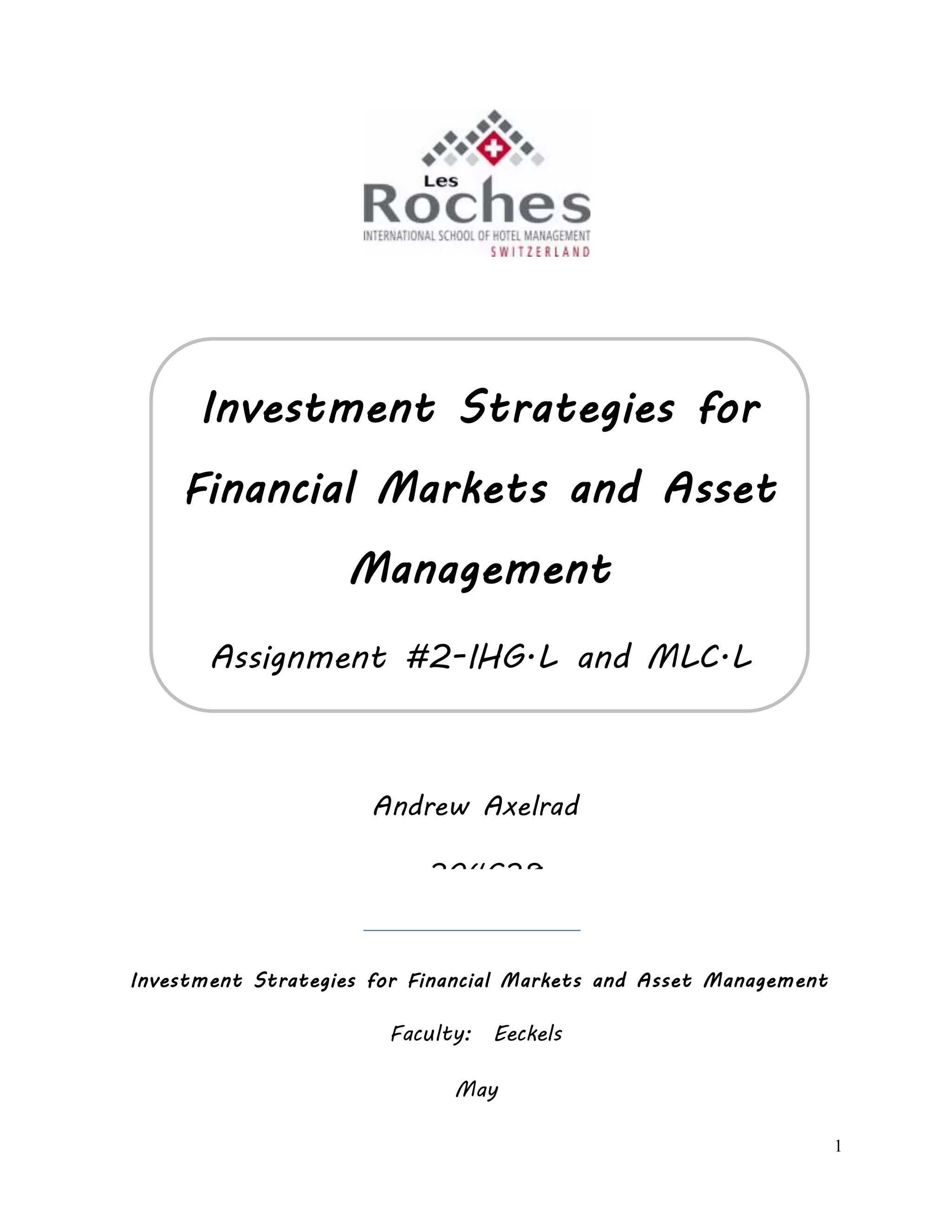 Investments (Assignment 2) | DOCX