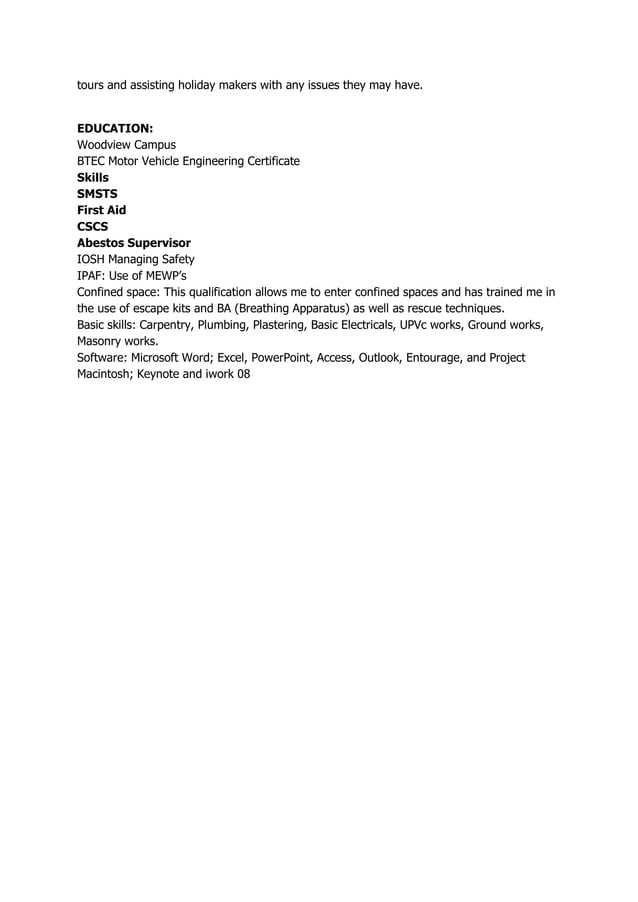 Curriculum Vitae D Tooley | PDF