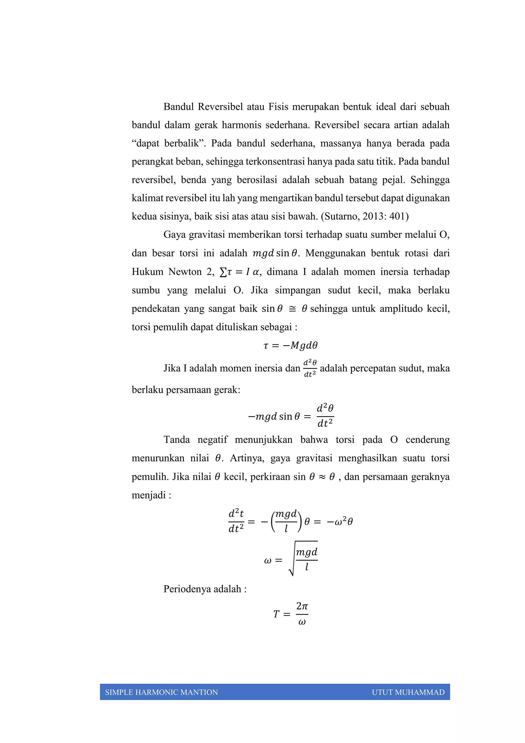 2 b 59_utut muhammad_laporan_gerak harmonik sederhana pada bandul ...