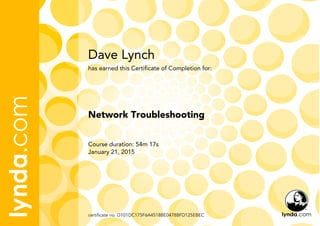 Network Troubleshooting Certificate | PDF