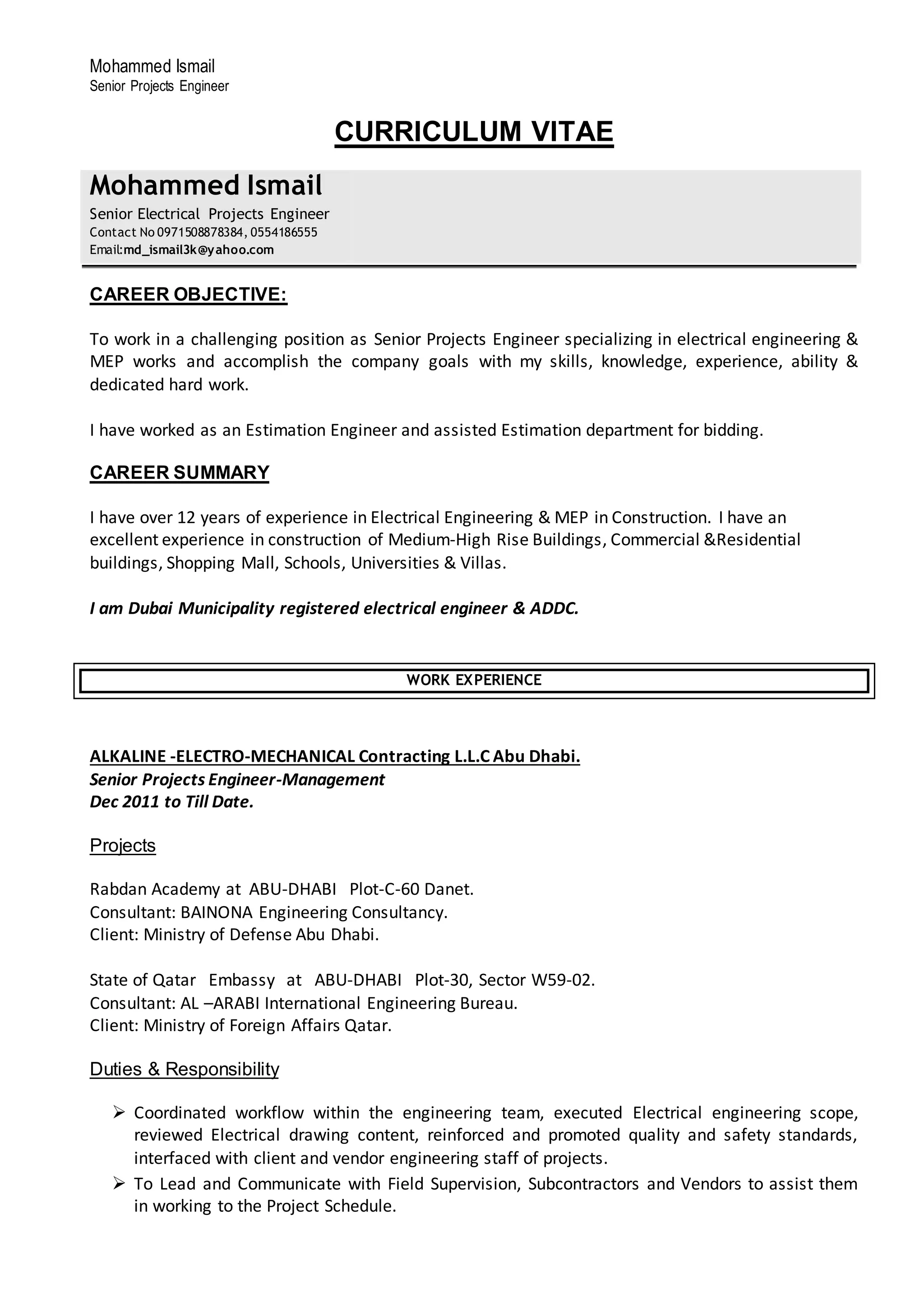 CV- electrical engineer-Ismail1 (2) (1) | DOCX