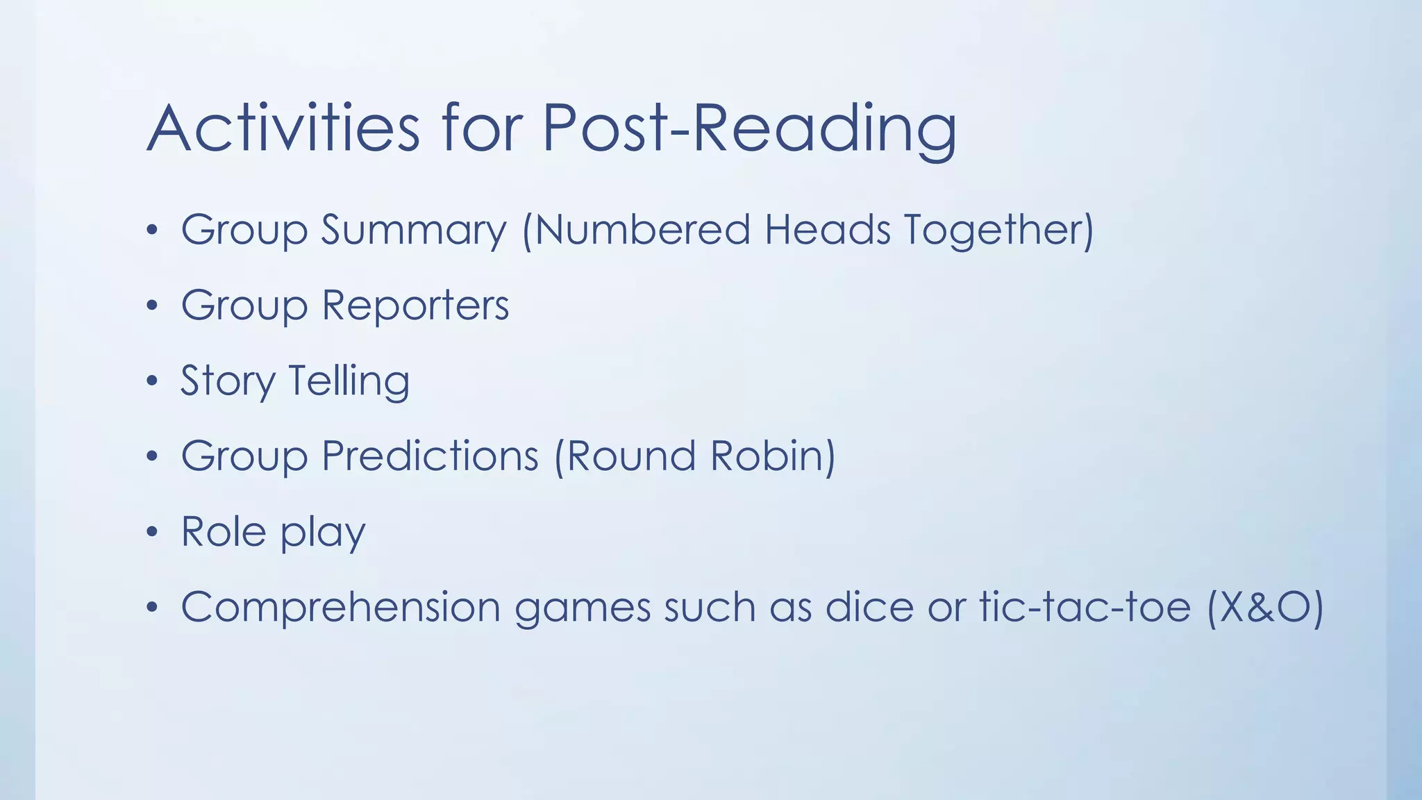 Communicative Reading Activities | PPTX