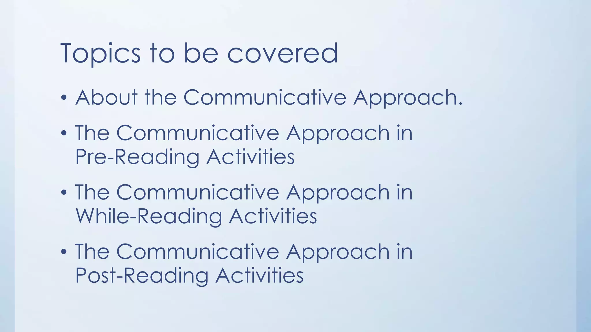 Communicative Reading Activities | PPT