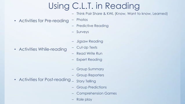 Communicative Reading Activities | PPT
