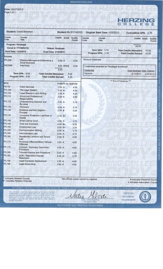Paralegal Transcript | PDF